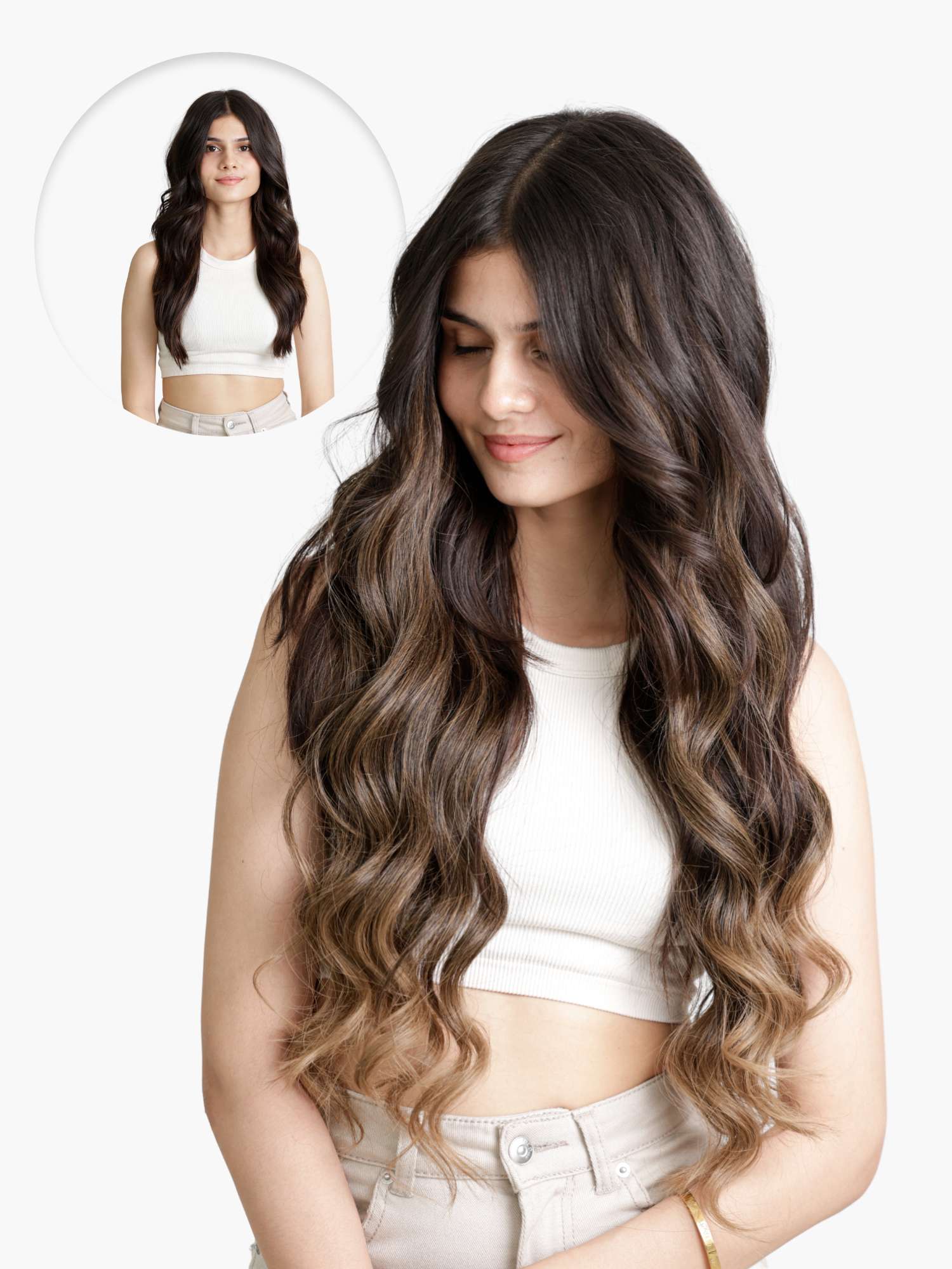 Buy Seamless 7 Set Ash Bronde Blend Hair Extensions Online
